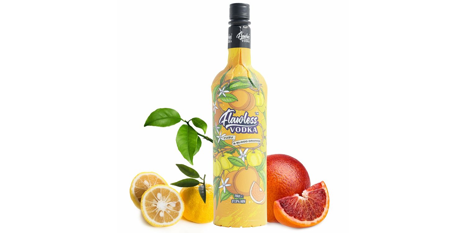Flawless Vodka Yuzu & Blood Orange Flavoured Vodka 70cl (37.5% ABV ...